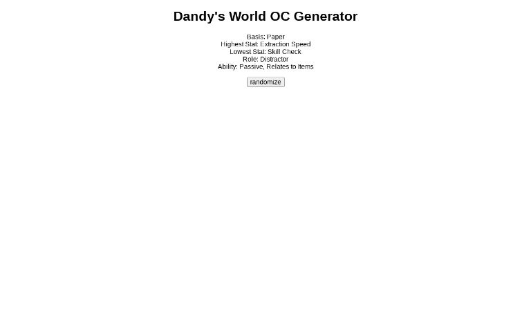 Dandy's World OC Generator