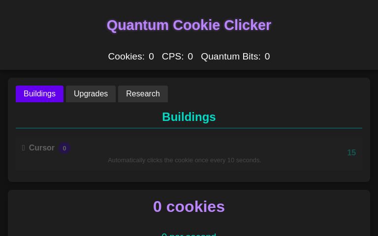 Quantum Cookie Clicker ― Perchance Generator