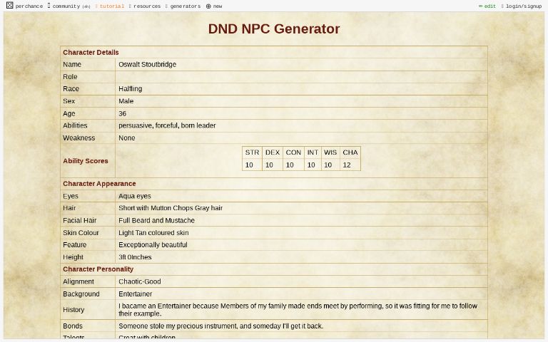 DND NPC Generator