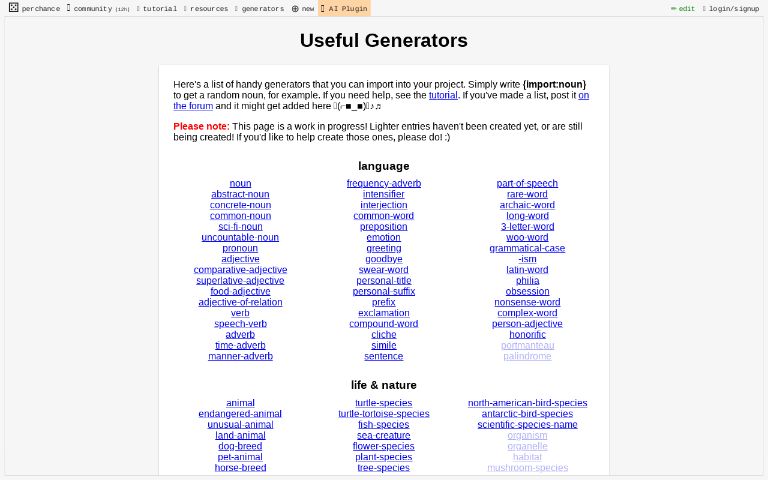 Useful Generators