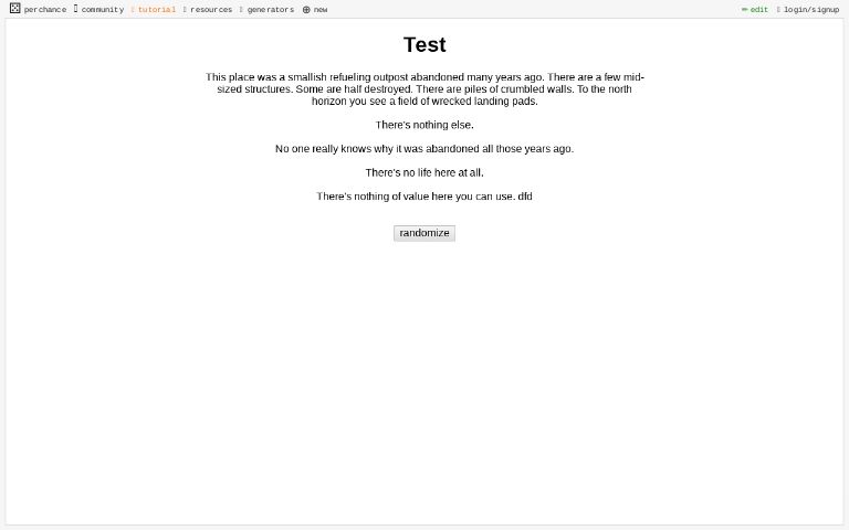 Test ― Perchance Generator