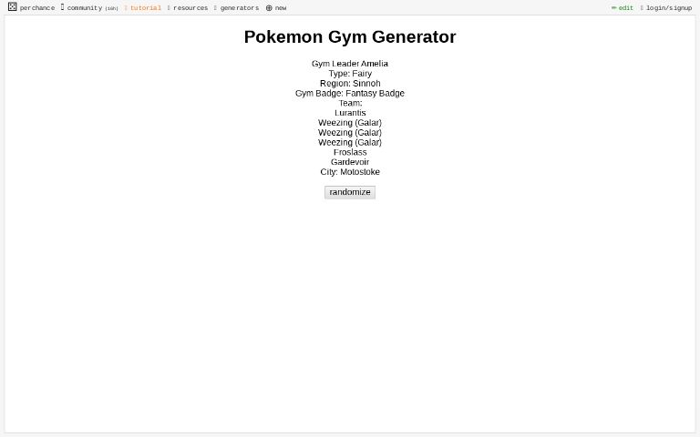 Pokemon Gym Generator