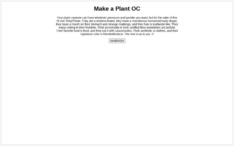 Make a Plant OC ― Perchance Generator