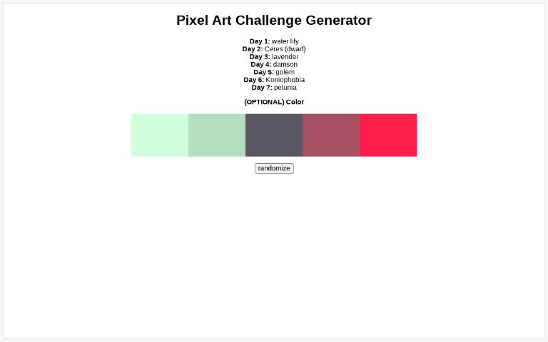 Pixel Art Challenge Generator