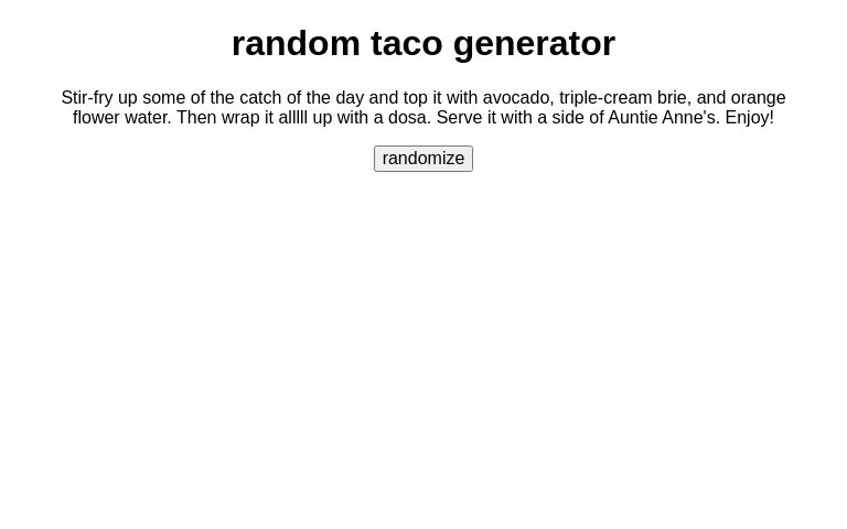 random taco generator