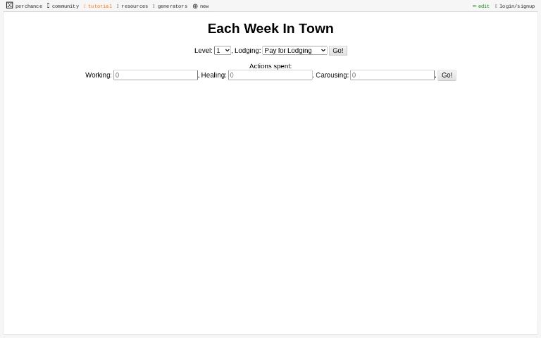 Each Week In Town ― Perchance Generator