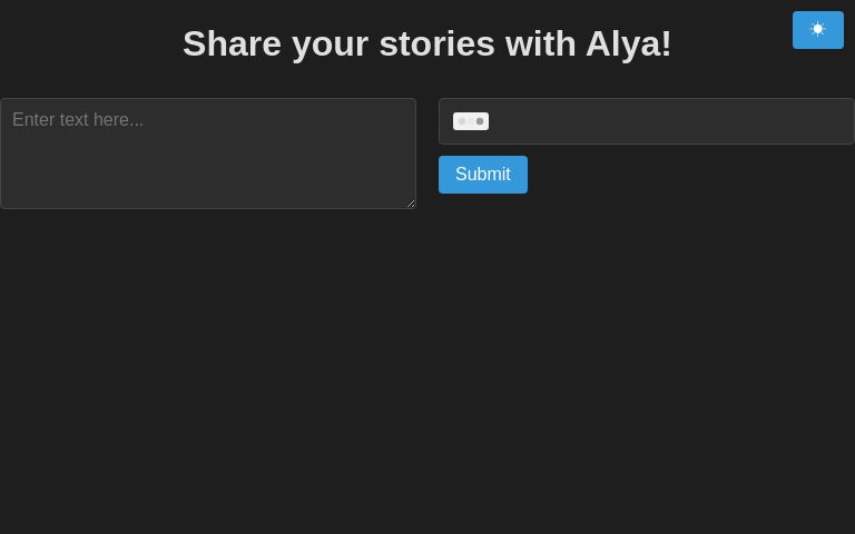 Share your stories with Alya! ― Perchance Generator
