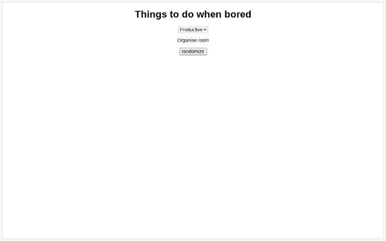 Things to do when bored ― Perchance Generator