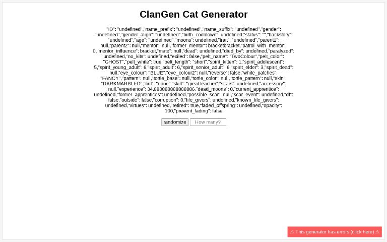 ClanGen Cat Generator