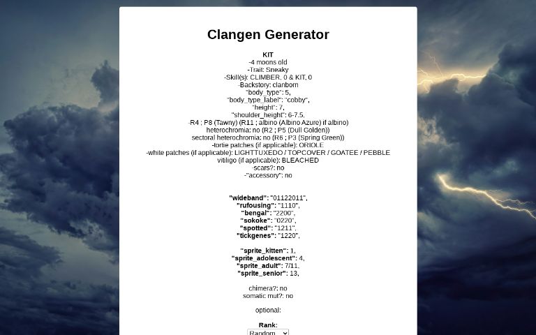 Clangen Generator