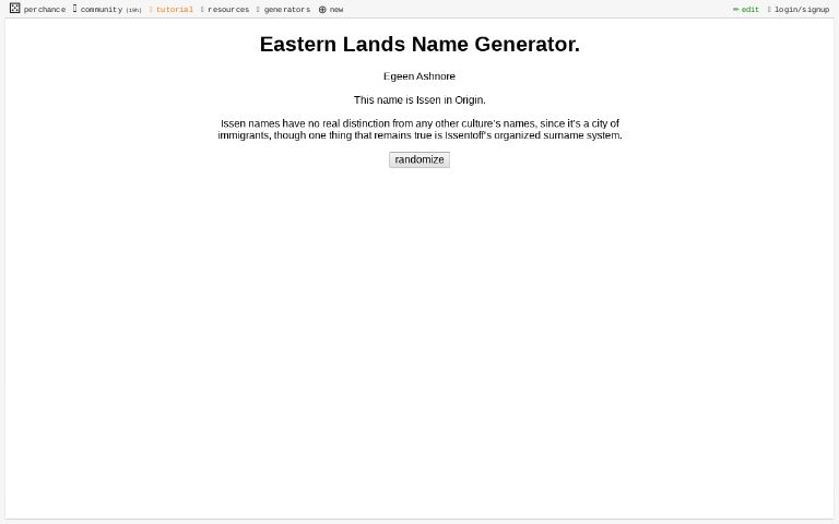 Eastern Lands Name Generator.