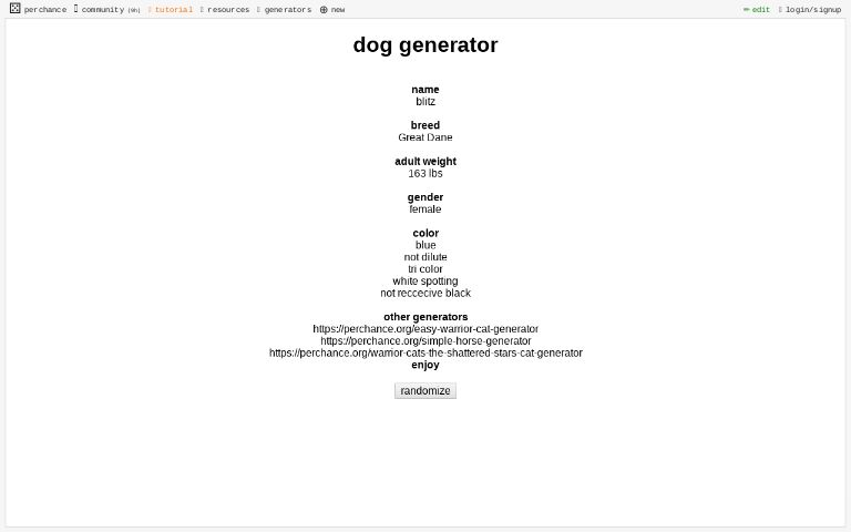 dog generator