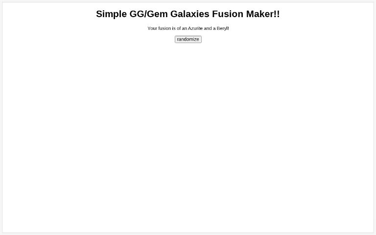 Simple GG/Gem Galaxies Fusion Maker!! ― Perchance Generator