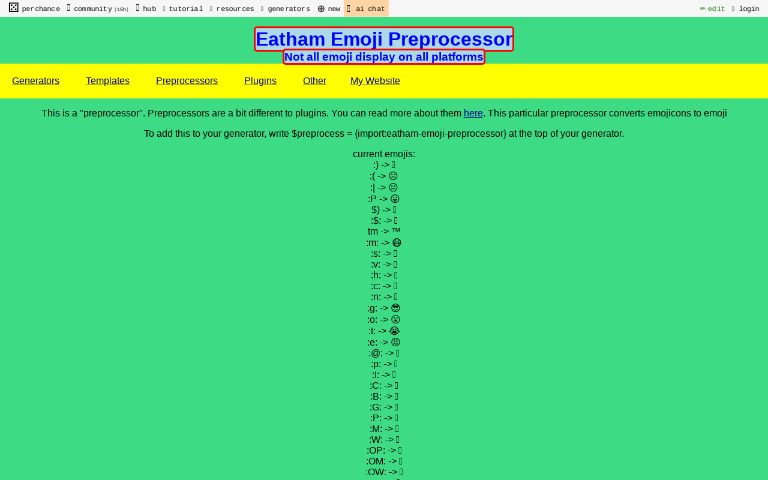 Eatham Emoji Preprocessor ― Perchance Generator
