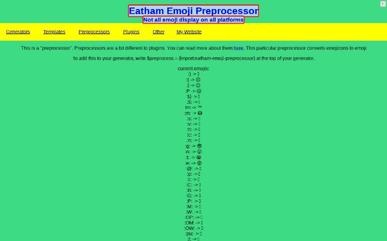 Eatham Emoji Preprocessor ― Perchance Generator