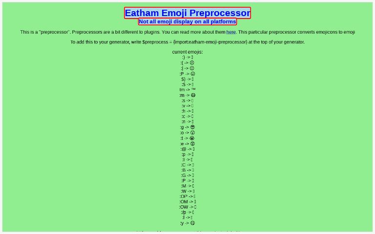 Eatham Emoji Preprocessor ― Perchance Generator