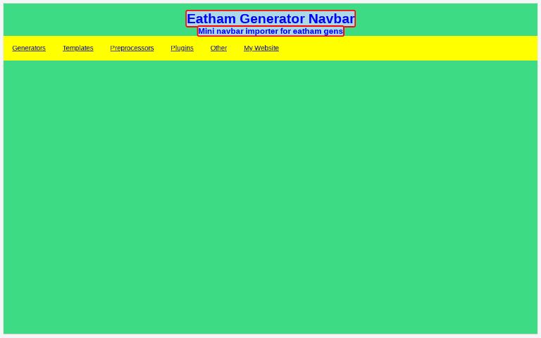 Eatham Generator Navbar