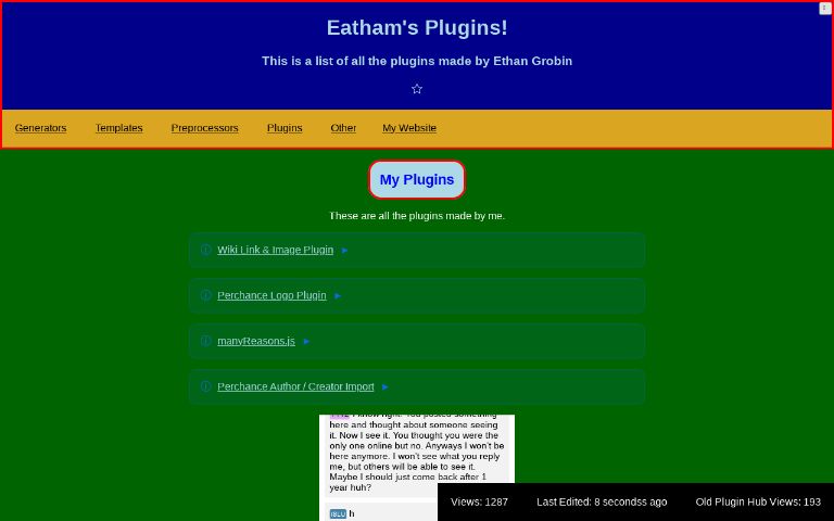 Eatham's Plugins! ― Perchance Generator