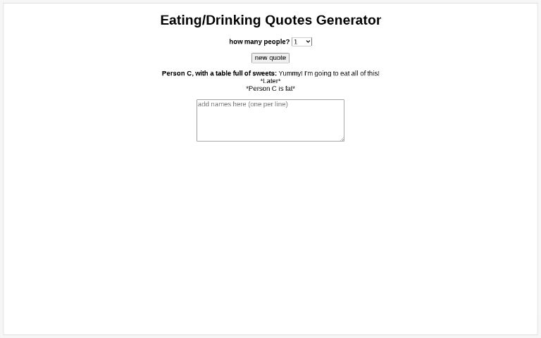 Eating/Drinking Quotes Generator