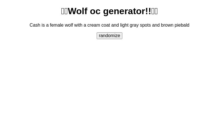 🍀🐾Wolf oc generator!!🐺🪶
