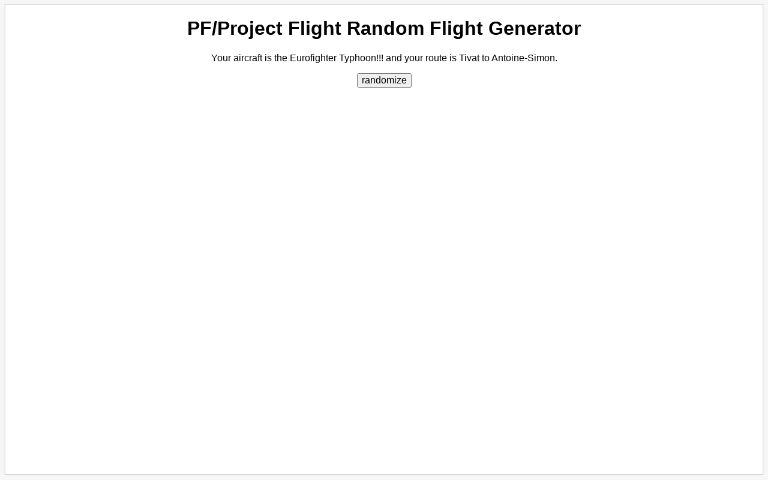 PF/Project Flight Random Flight Generator