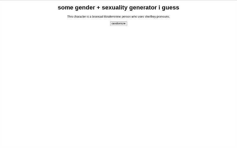 some gender + sexuality generator i guess