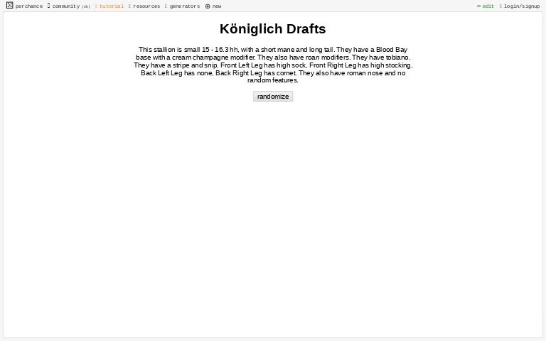 Königlich Drafts ― Perchance Generator