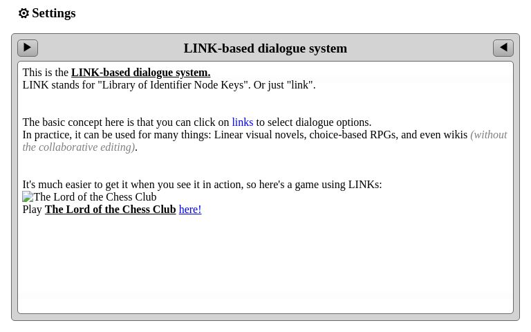 Link Based Dialogue System ― Perchance Generator