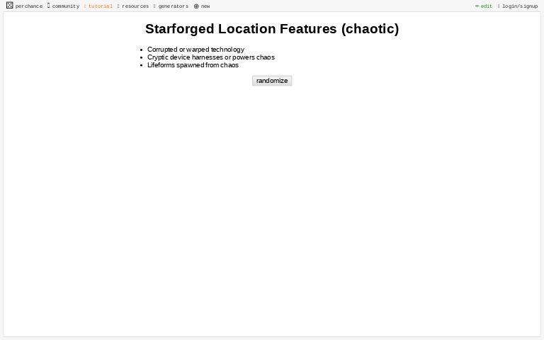 Starforged Location Features (chaotic) ― Perchance Generator