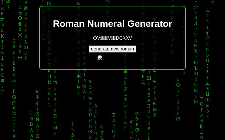 Roman Numeral Generator