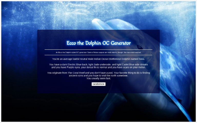 Ecco the Dolphin OC Generator