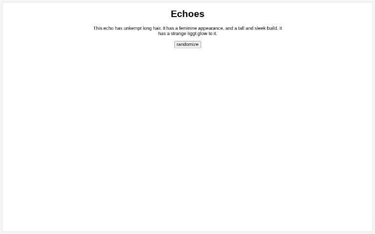 Echoes ― Perchance Generator