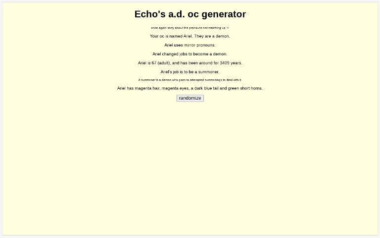 Echo's a.d. oc generator