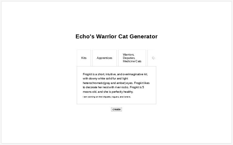 Echo's Warrior Cat Generator