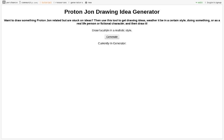 Proton Jon Drawing Idea Generator