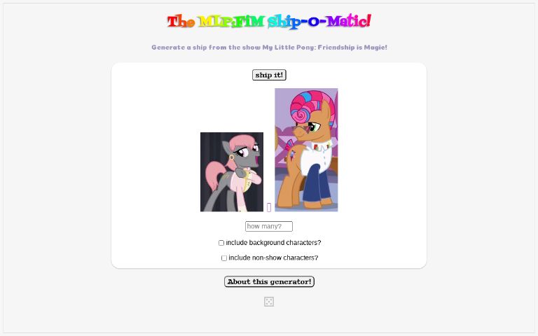 The MLP:FiM Ship-O-Matic! ― Perchance Generator