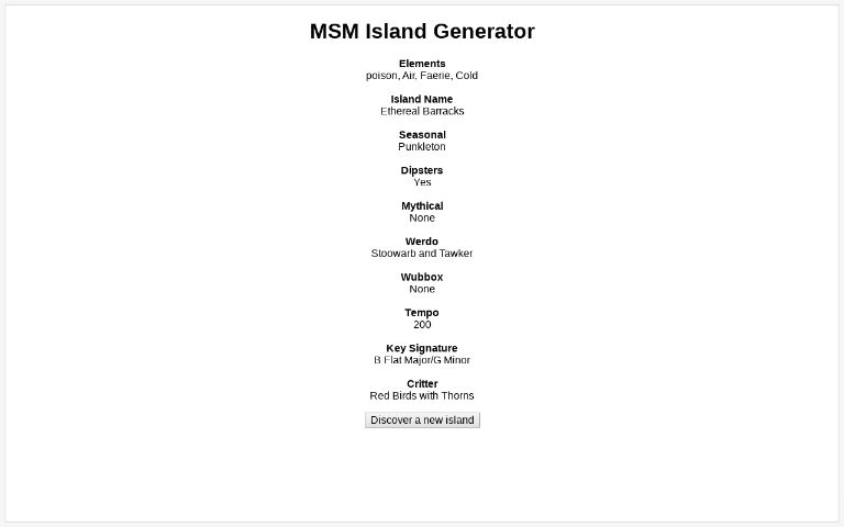 MSM Island Generator