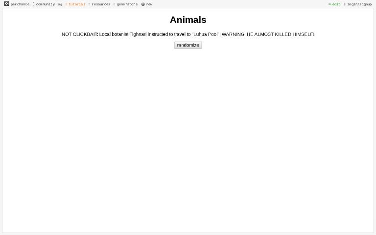 Animals ― Perchance Generator