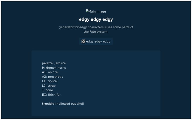 edgy edgy edgy ― Perchance Generator