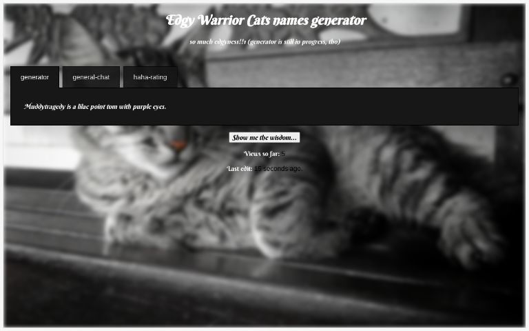 Edgy Warrior Cats names generator