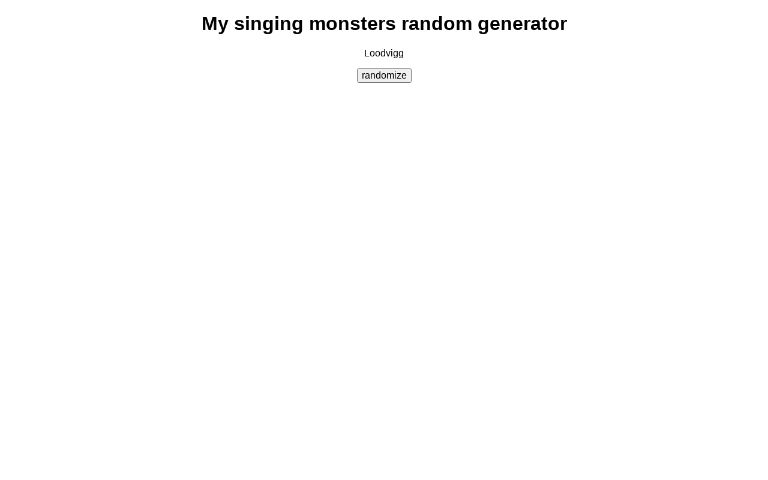 My singing monsters random generator