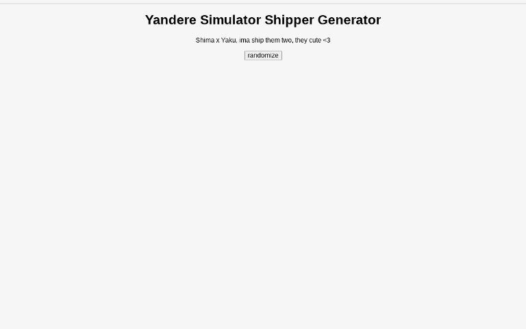 Yandere Simulator Shipper Generator