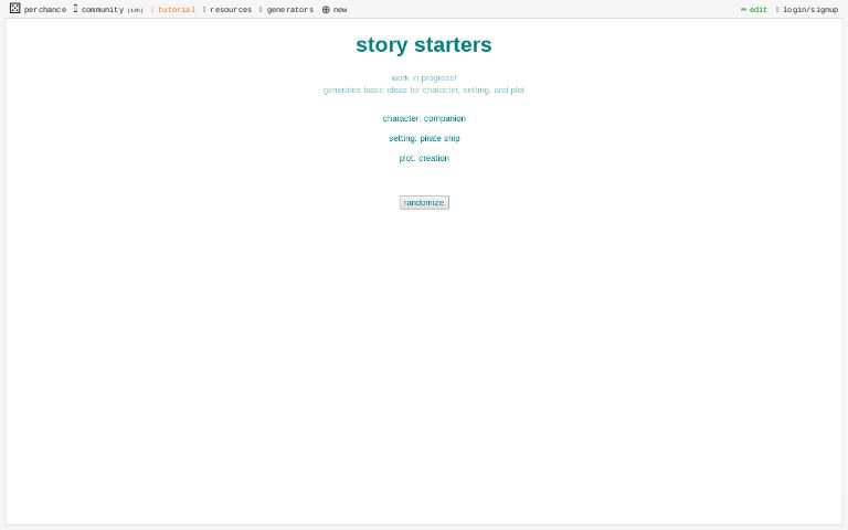 story starters ― Perchance Generator