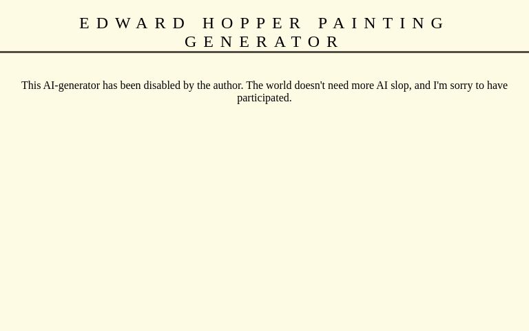 Edward Hopper painting generator