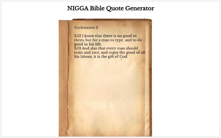 NIGGA Bible Quote Generator