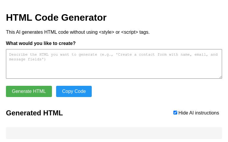 HTML Code Generator