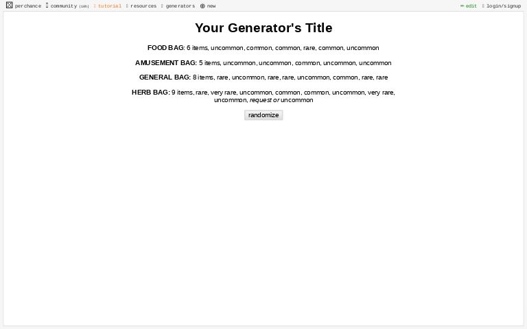 Minimal ― Perchance Generator