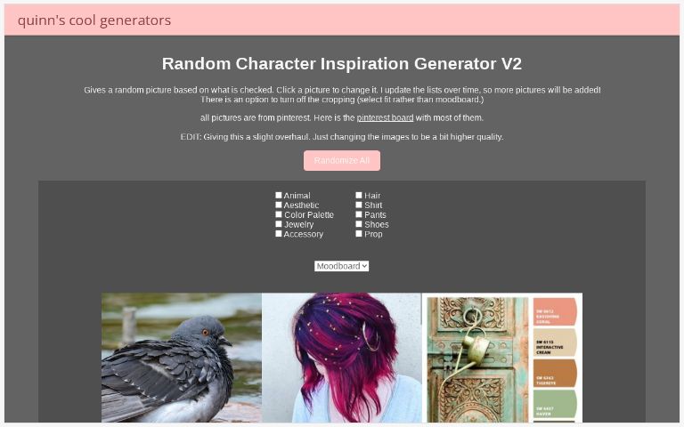 Random Character Inspiration Generator V2