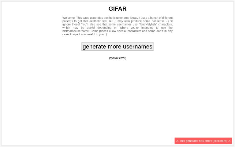 GIFAR (1000's of Ideas) ― Perchance Generator