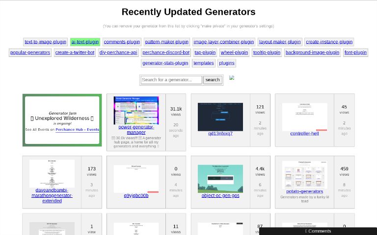Recently Updated Generators